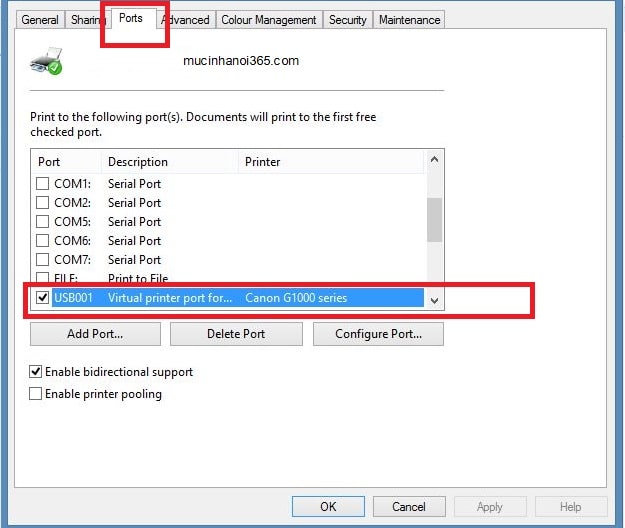 Hướng dẫn khắc phục lỗi máy in canon 2900 incorrect port